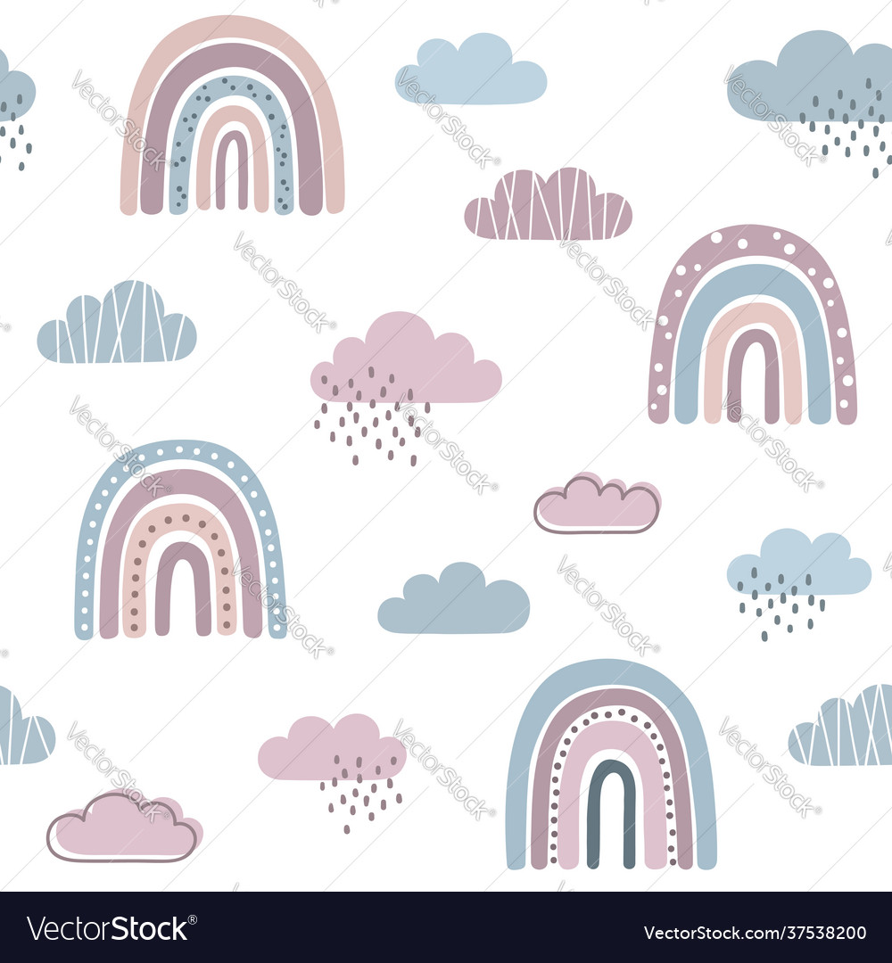Rainbows seamless pattern Royalty Free Vector Image
