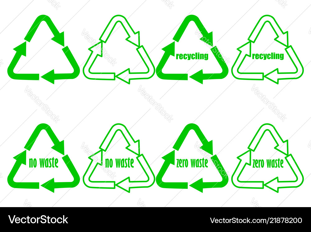 Recycling - no waste - zero waste recycle logo Vector Image