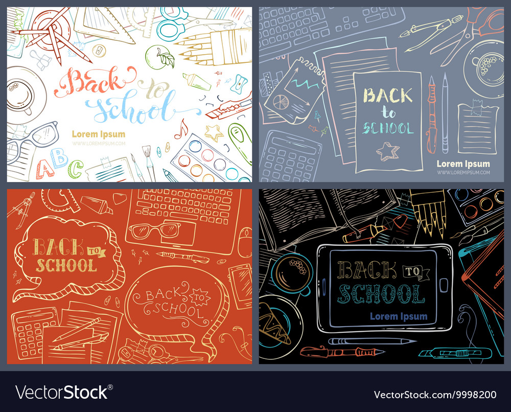 Set of back to school templates Royalty Free Vector Image