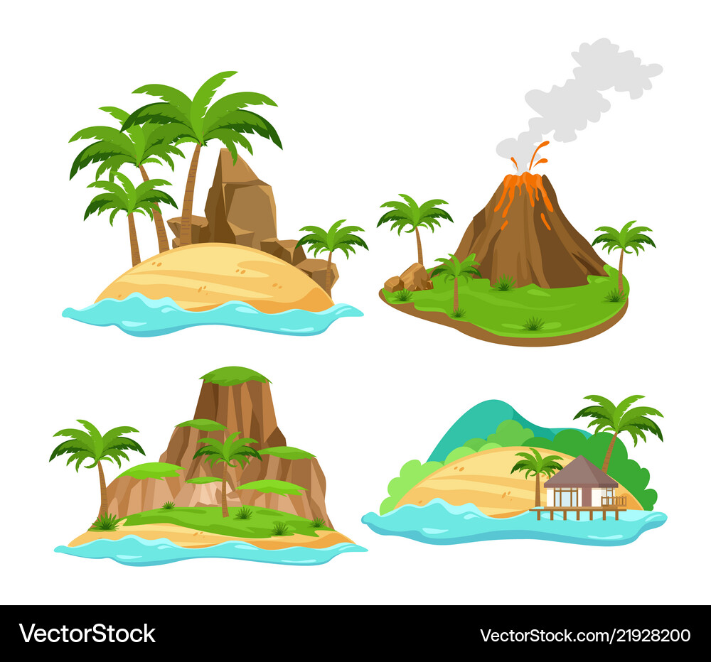 Set of different scenes of Royalty Free Vector Image
