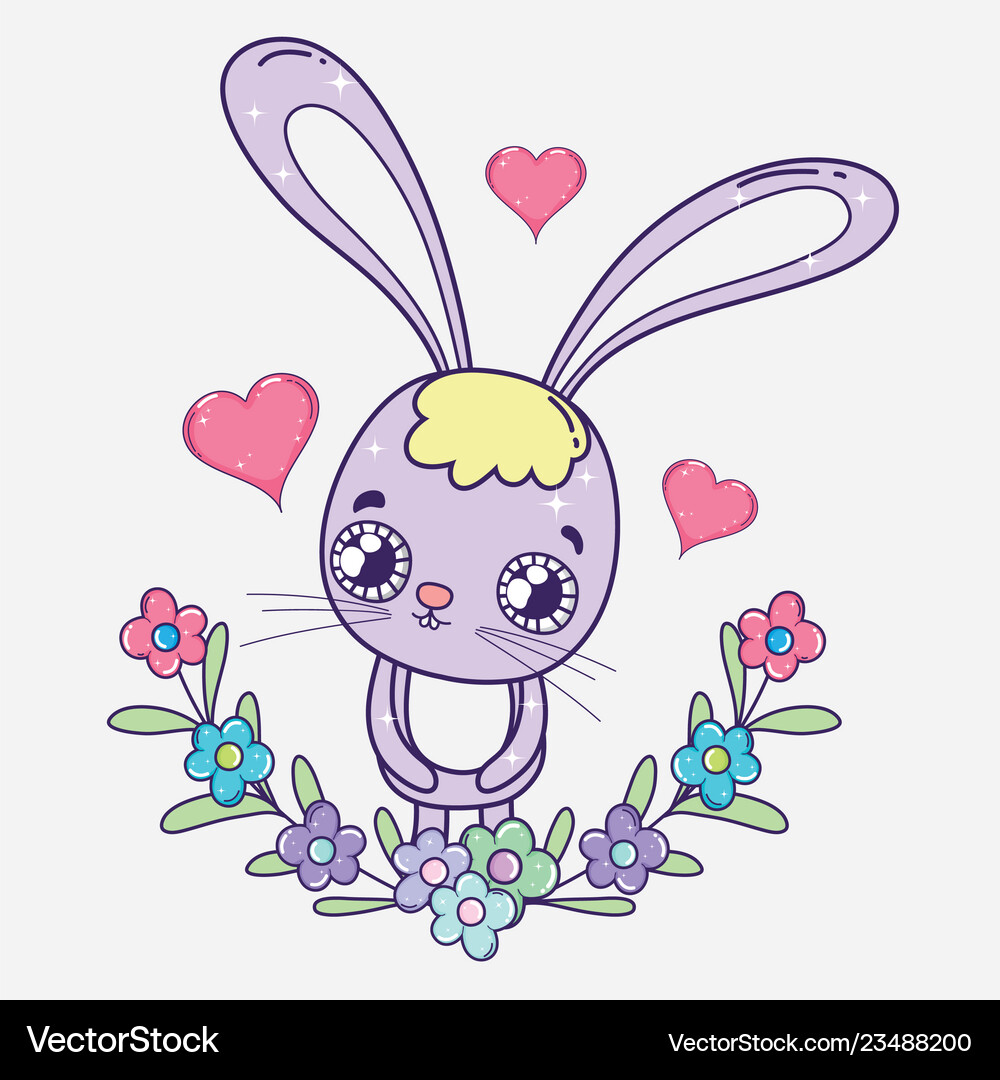Valentine day celebration and rabbit with hearts Vector Image