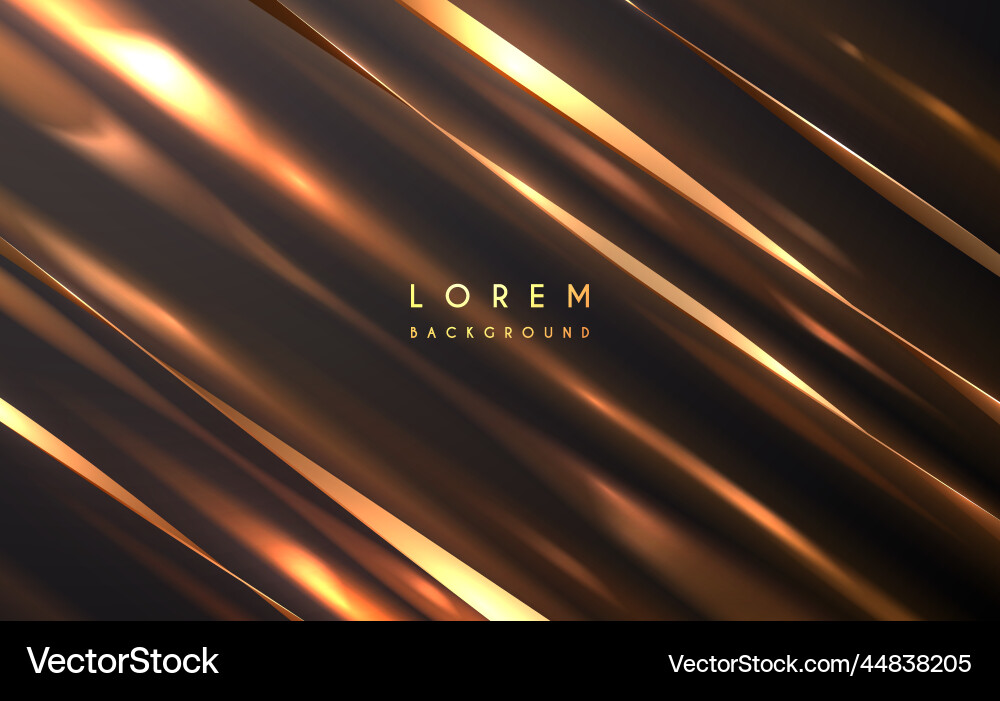 Abstract golden ribbons with glow effect Vector Image