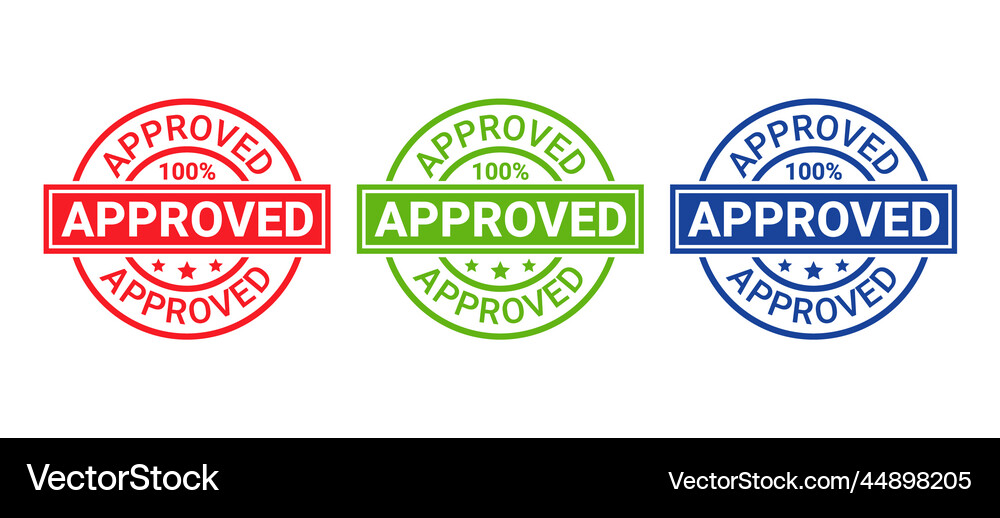 Approved Stamp Icon - Round Seal Royalty Free Vector Image