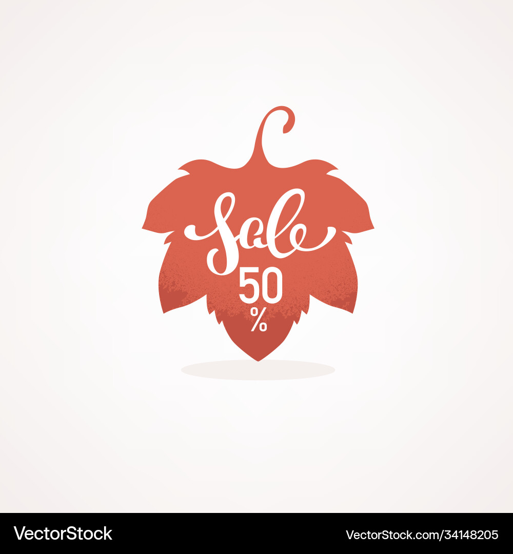 Autumn sale texture label with had drawn Vector Image