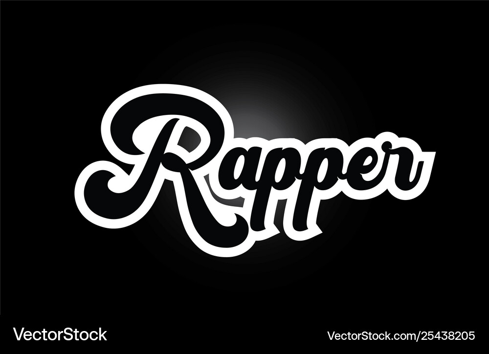 Black and white rapper hand written word text Vector Image