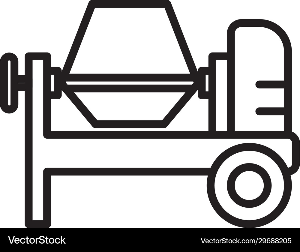 Concrete mixer icon template black color editable Vector Image