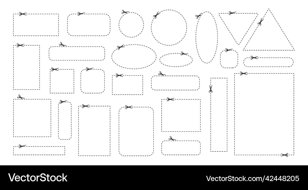 Coupon border template with scissor cut and dash Vector Image