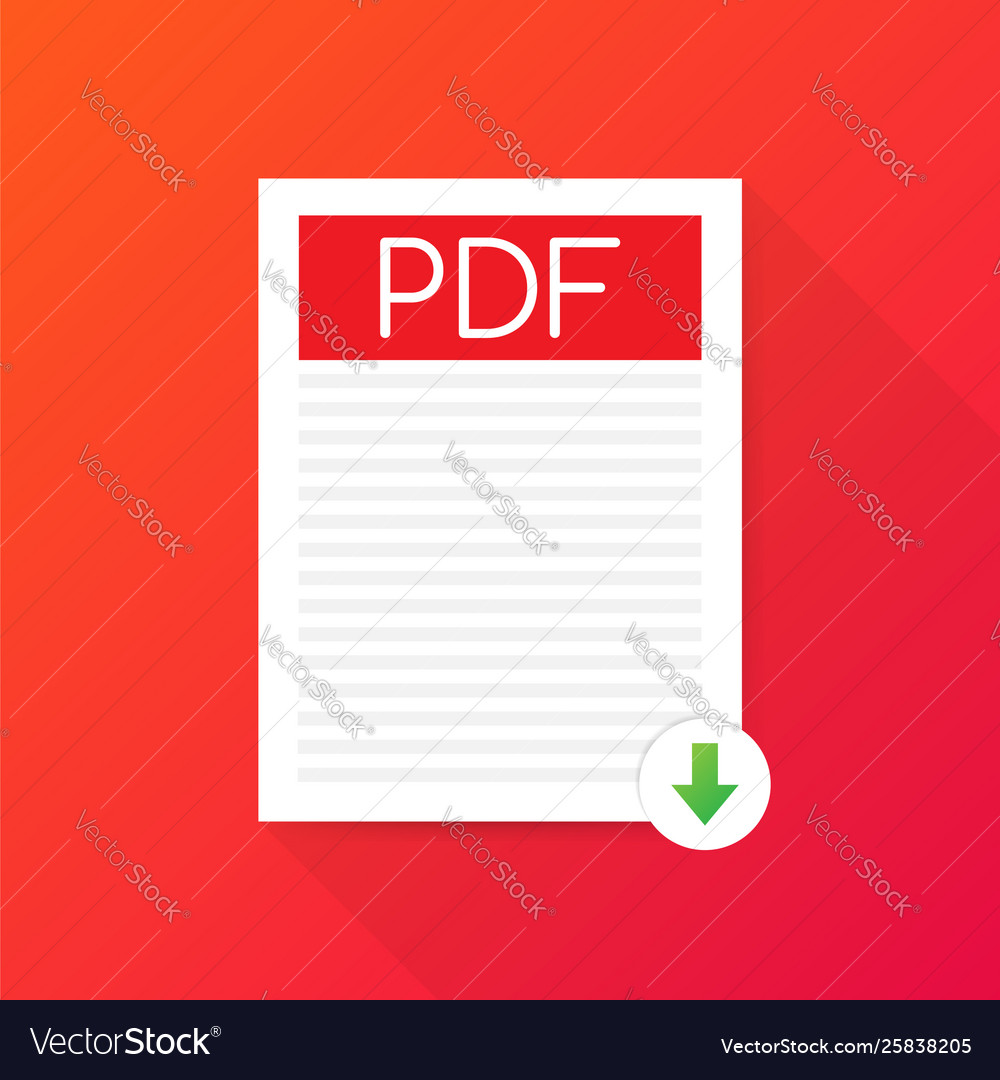 Download pdf button downloading document concept Vector Image