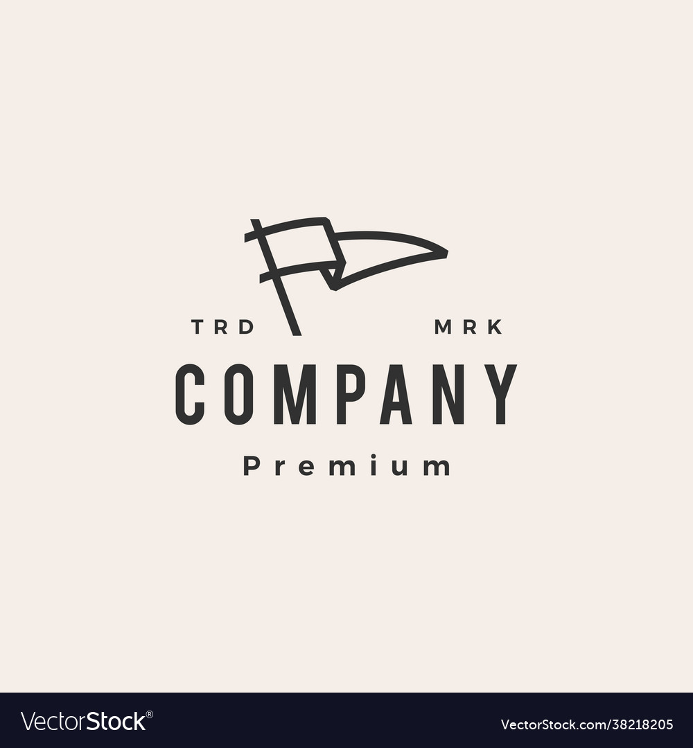 Flag hipster vintage logo icon Royalty Free Vector Image
