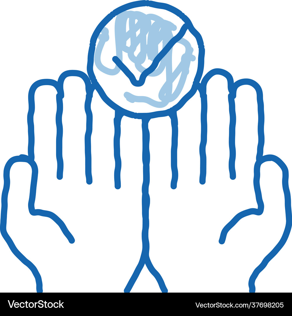 Hands fingers palms up approved mark doodle icon Vector Image