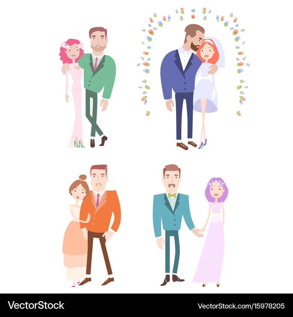 Man and woman getting married Royalty Free Vector Image
