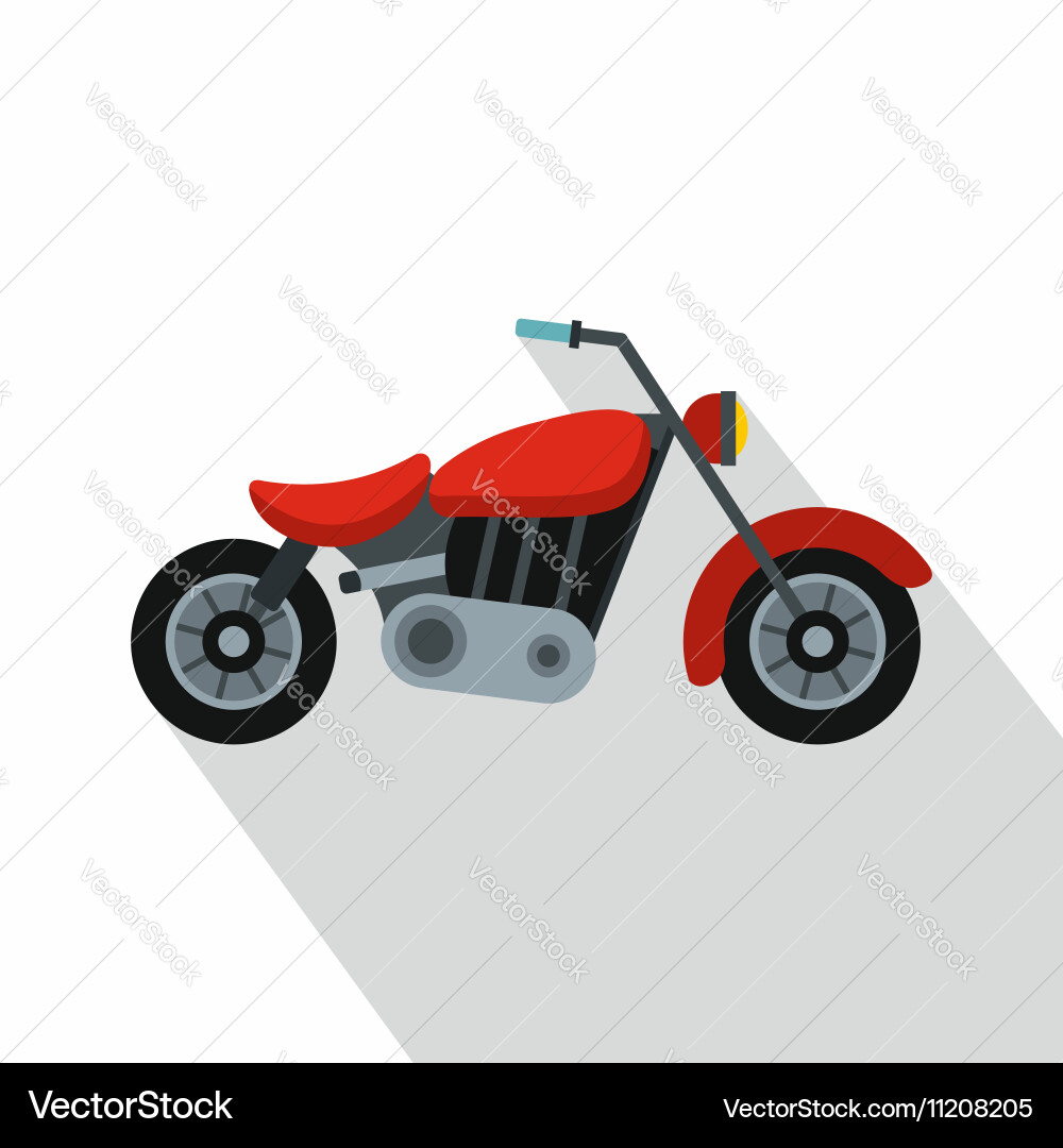 Motorcycle icon flat style Royalty Free Vector Image