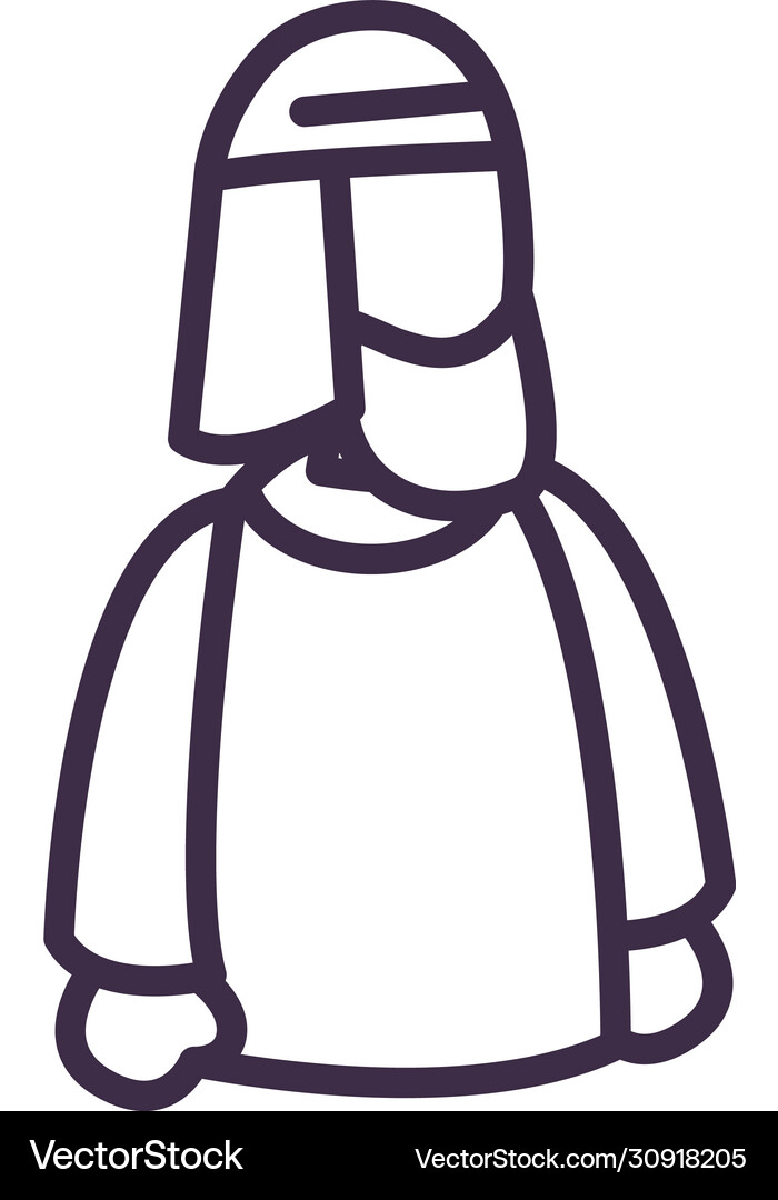 Muslim man avatar line style icon design Vector Image