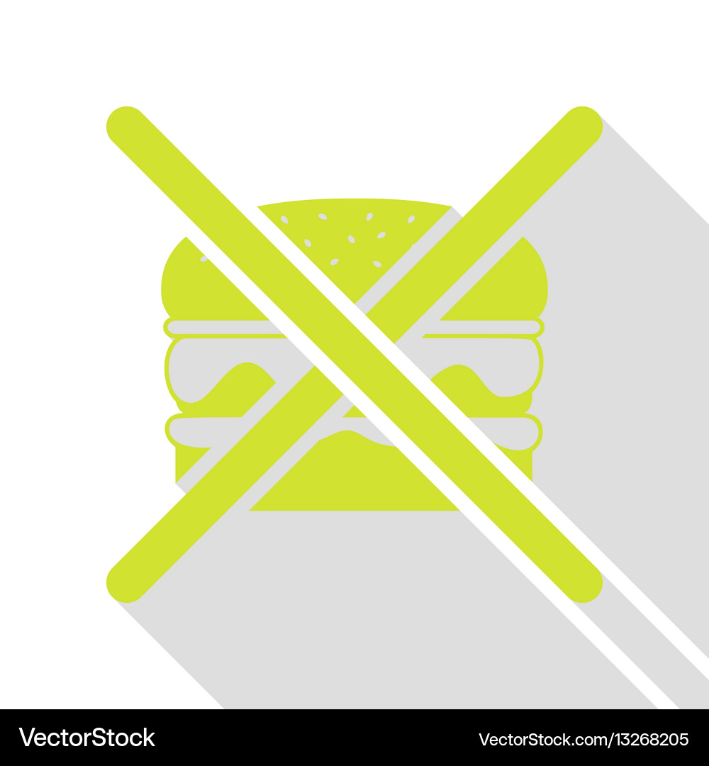No burger sign pear icon with flat style shadow Vector Image