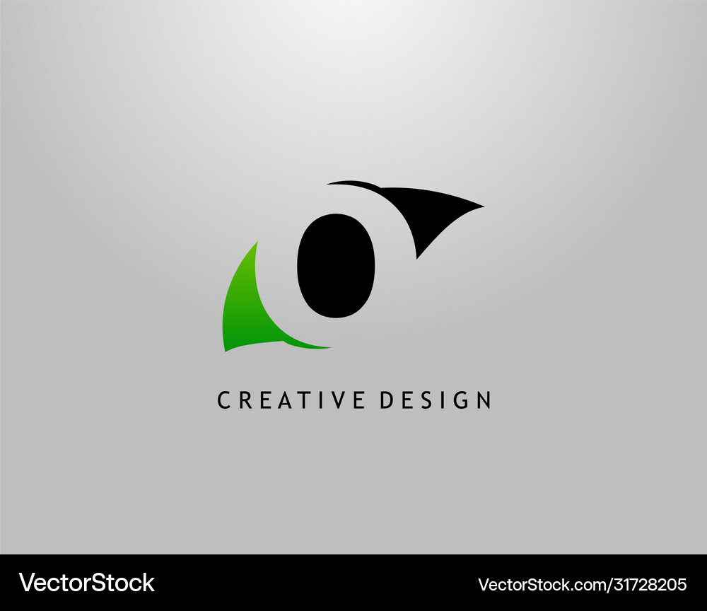 O letter logo modern abstract hidden o with Vector Image