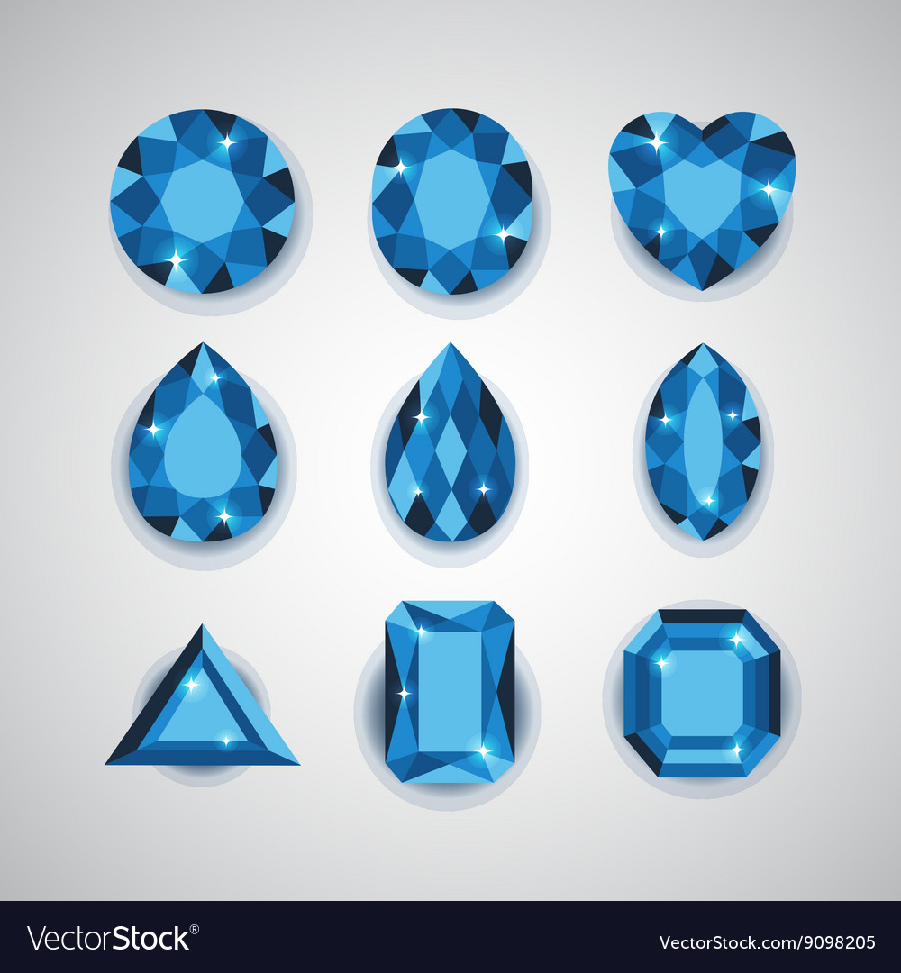 Ruby and Diamond Icon Set Royalty Free Vector Image