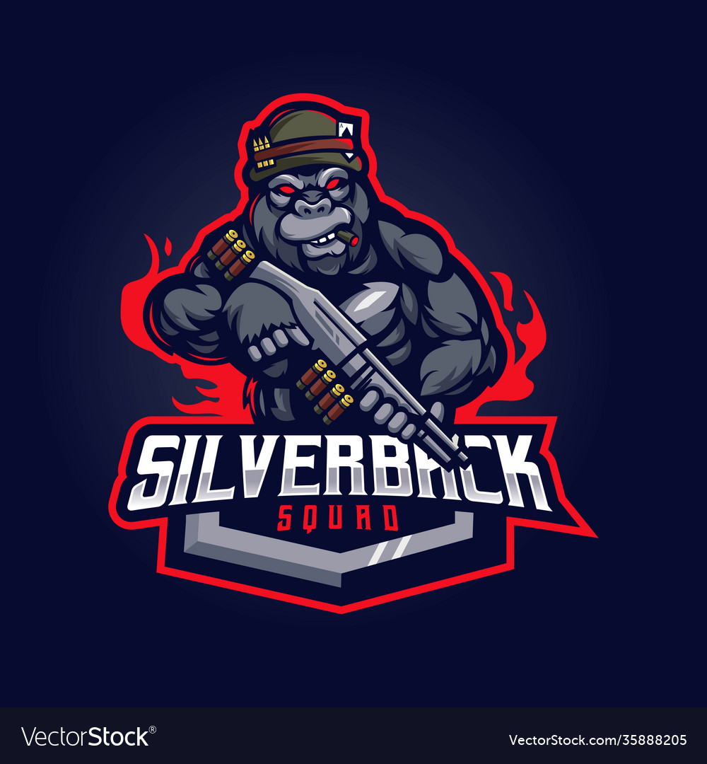 Silverback mascot Royalty Free Vector Image - VectorStock