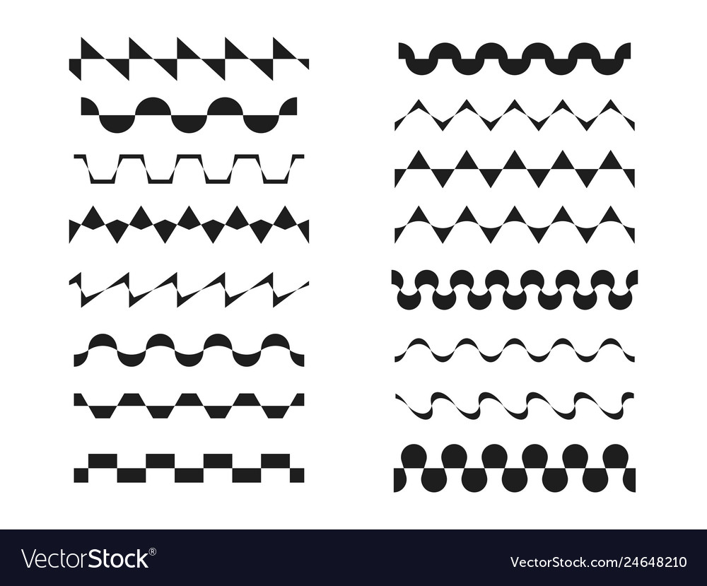 A set various zigzag patterns Royalty Free Vector Image