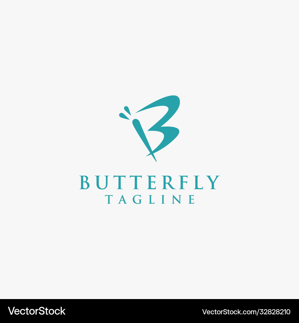 Abstract letter b for butterfly logo icon Vector Image