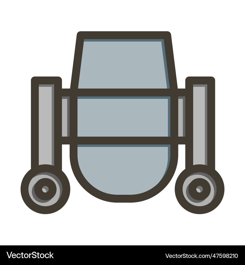 Concrete mixer thick line filled colors Royalty Free Vector