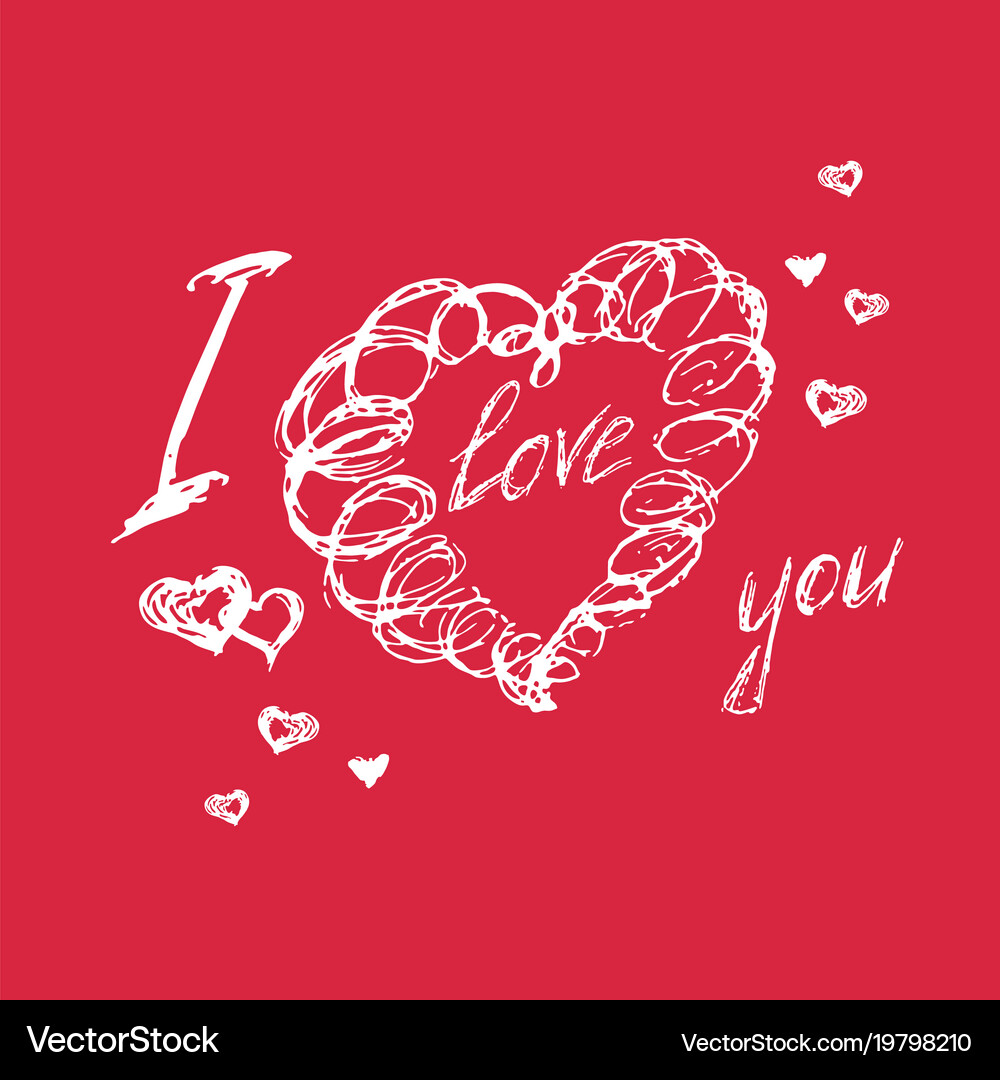Hand drawn doodle heart valentines day Royalty Free Vector