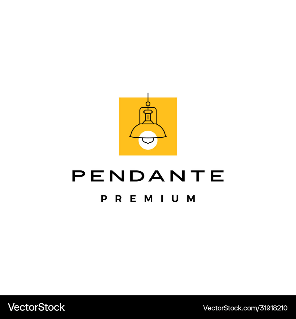 Industrial pendant hanging light interior logo Vector Image
