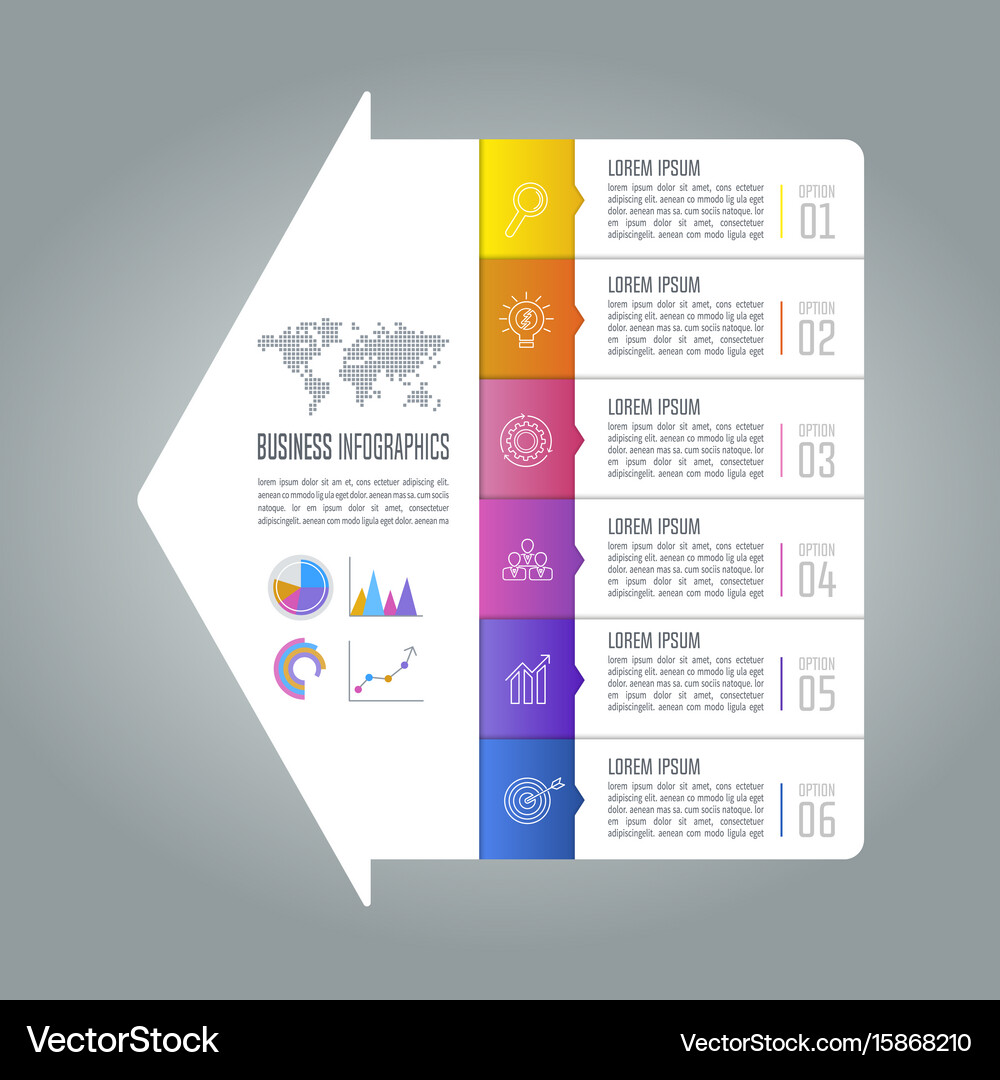 Infographic design business concept with 6 options