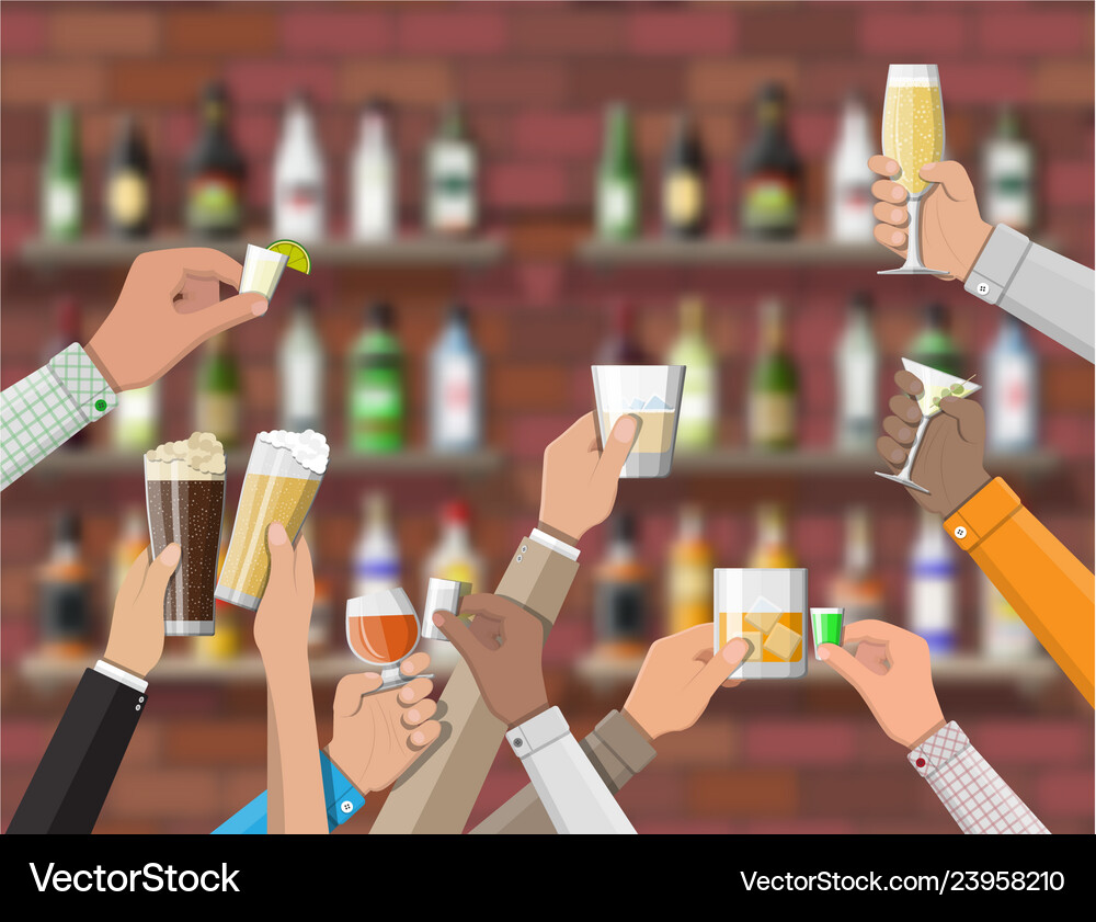 Interior of pub cafe or bar Royalty Free Vector Image