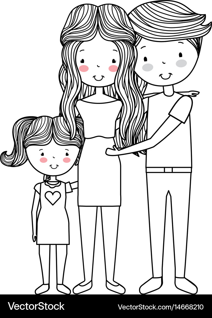 Married couple with daughter Royalty Free Vector Image