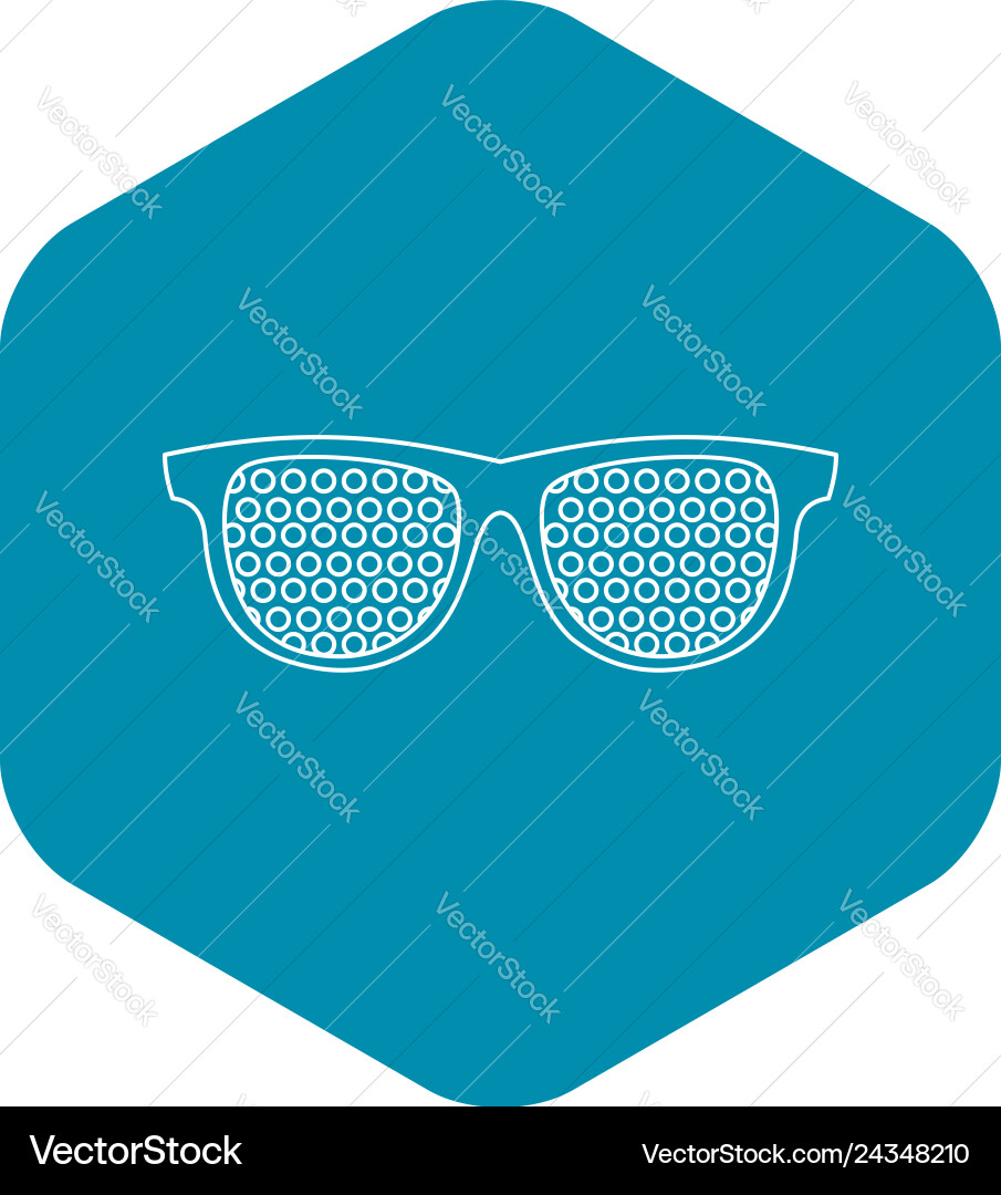Pinhole glasses icon outline style Royalty Free Vector Image
