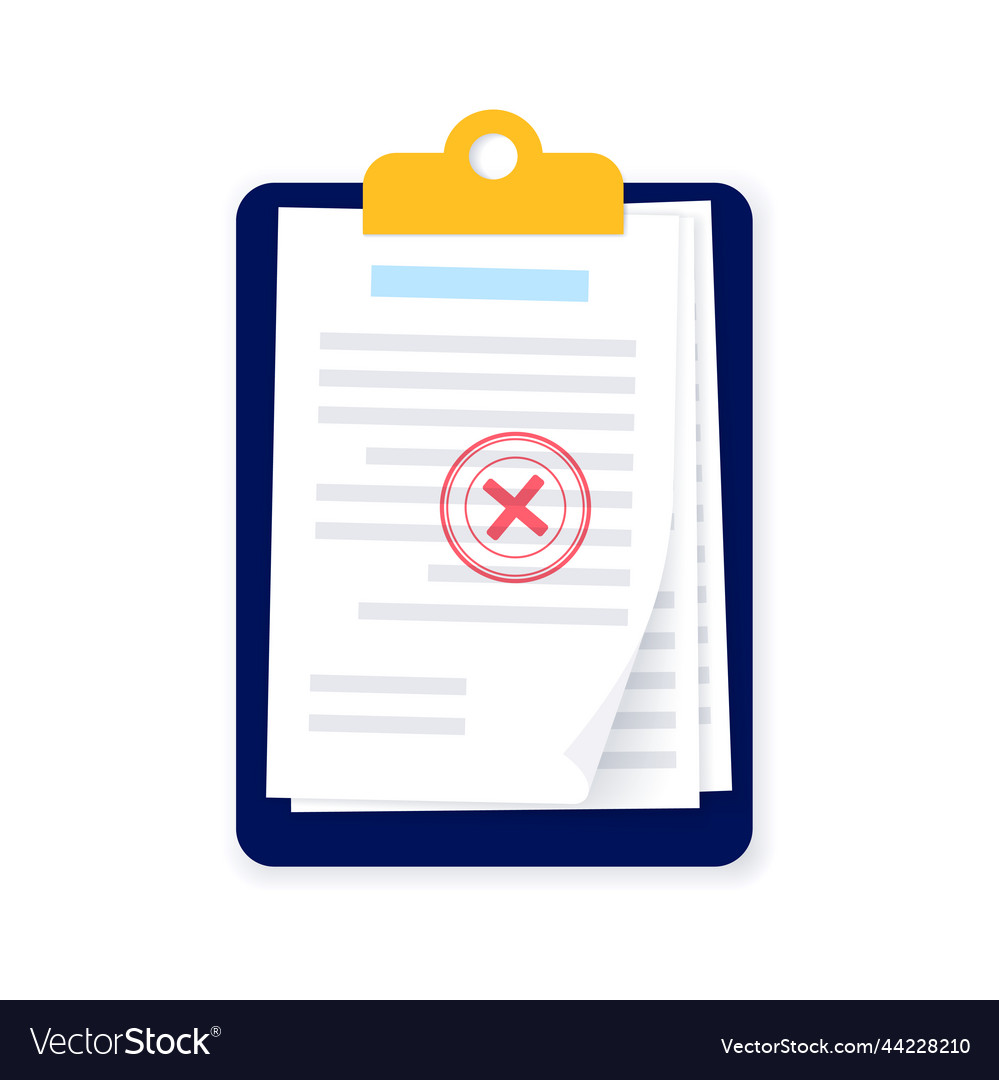 Rejected document concept Royalty Free Vector Image Rejected document concept Royalty Free Vector Image