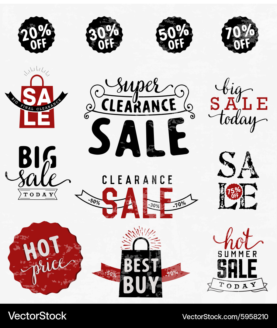 Typographical sale design element in vintage style