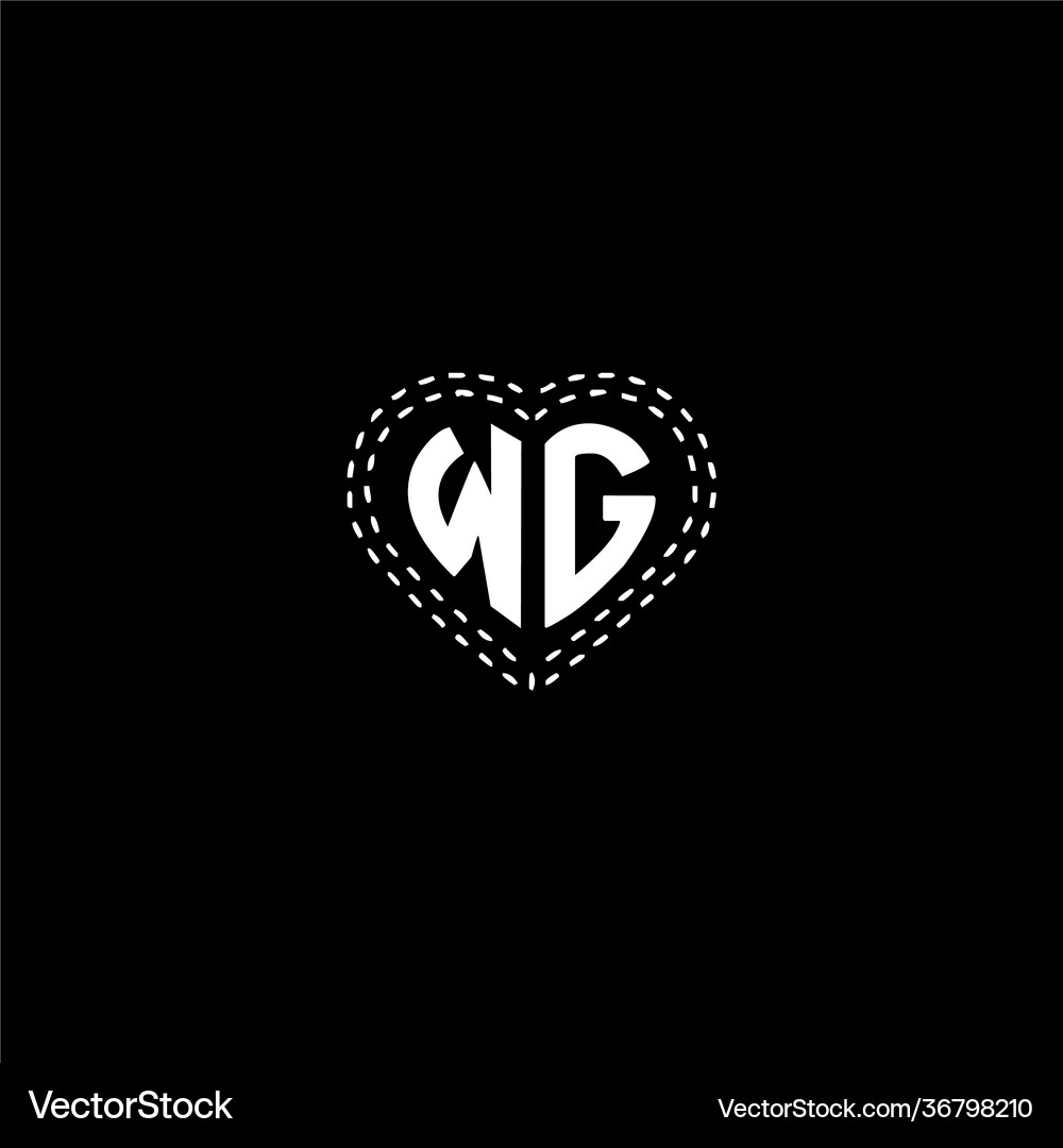 W g letter logo creative design on black color Vector Image