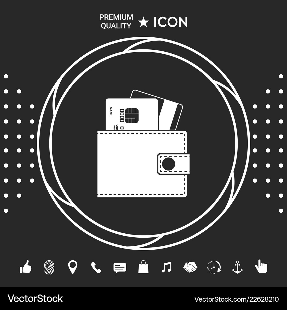 Wallet with credit cards inside icon graphic Vector Image