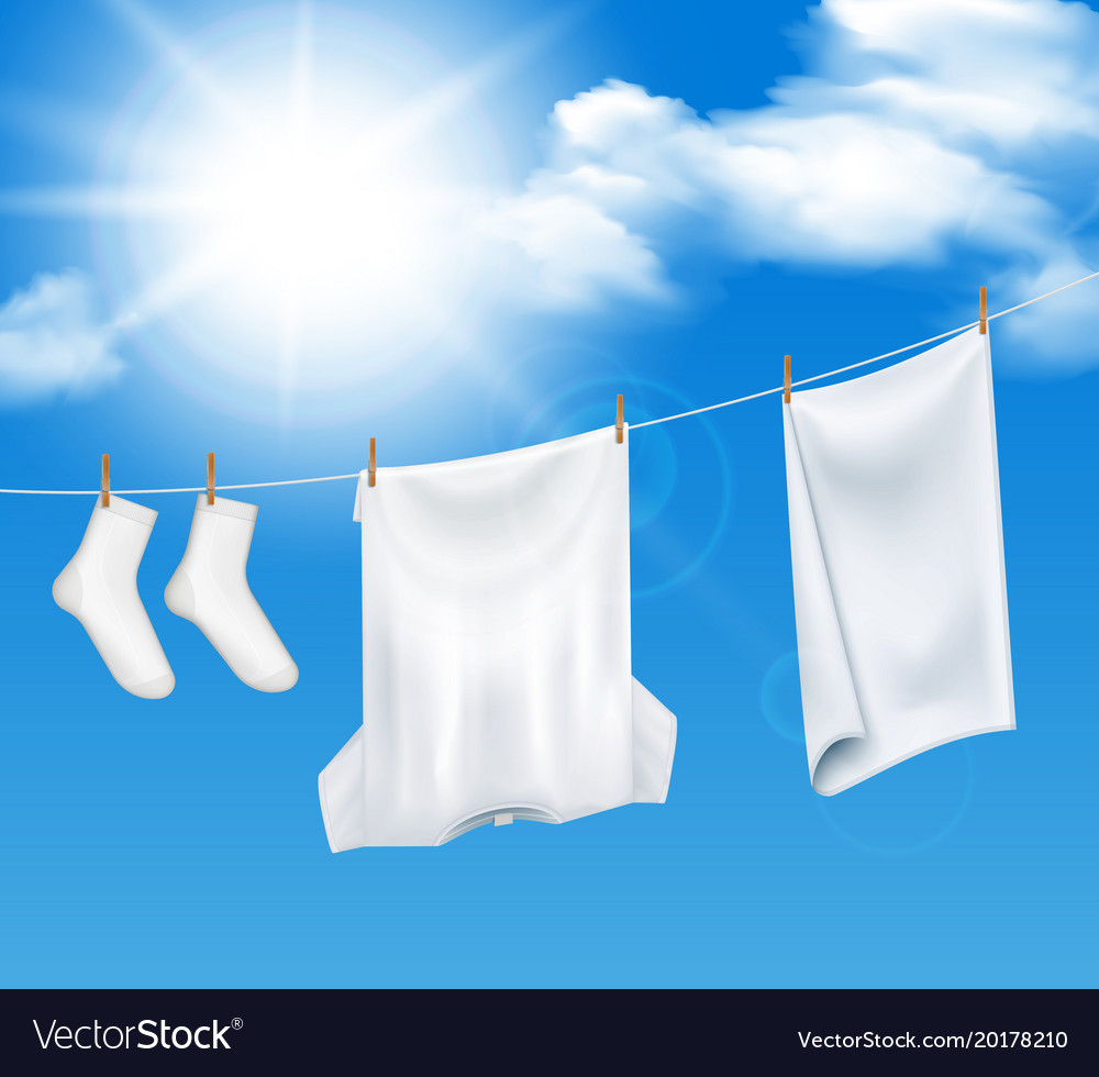 Washed laundry sky composition Royalty Free Vector Image