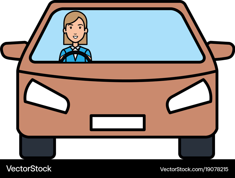 Car vehicle with driver isolated icon Royalty Free Vector