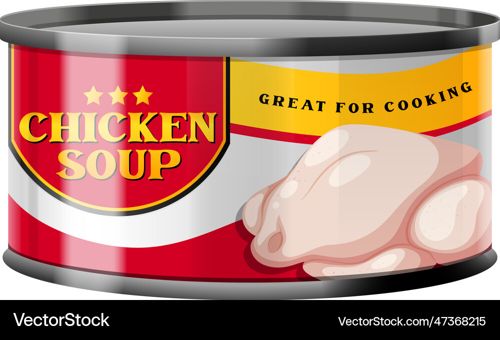 Chicken soup food can Royalty Free Vector Image
