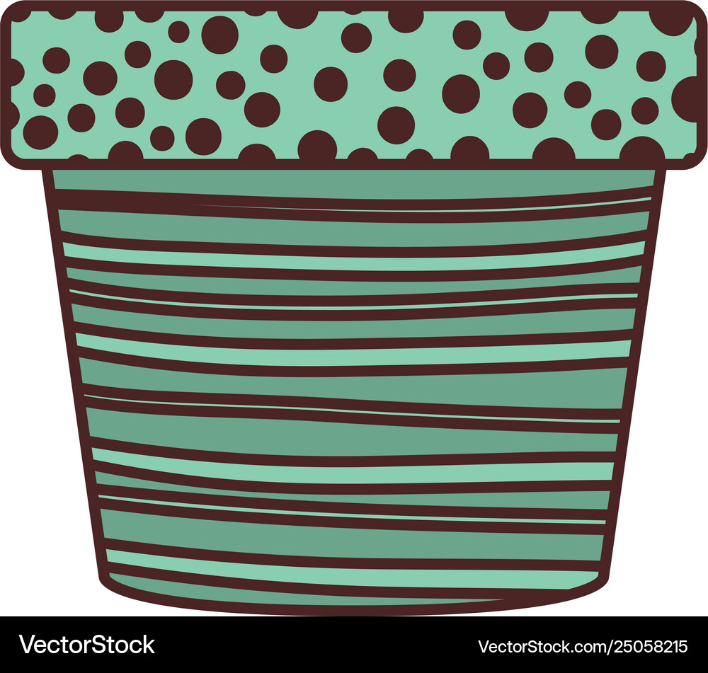 Cute flower pot isolated icon Royalty Free Vector Image