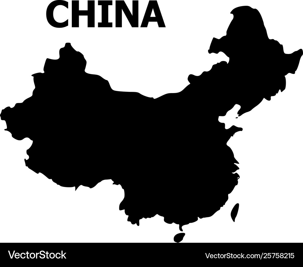 Flat map china with name Royalty Free Vector Image