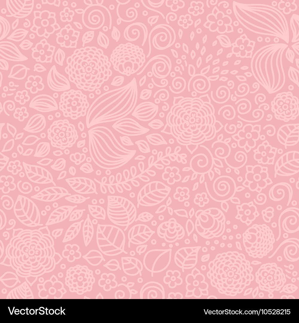 Floral doodle wallpaper seamless pattern Vector Image