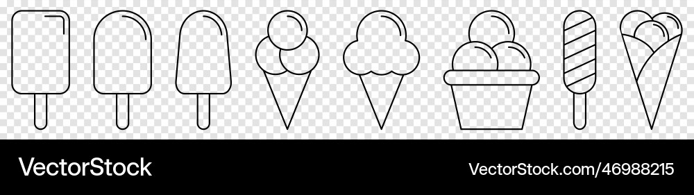 Ice cream icon set design can use for web and Vector Image