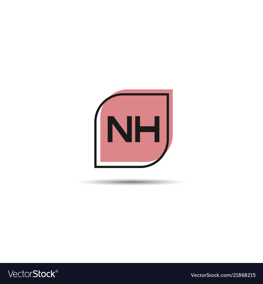 Initial letter nh logo template design Royalty Free Vector