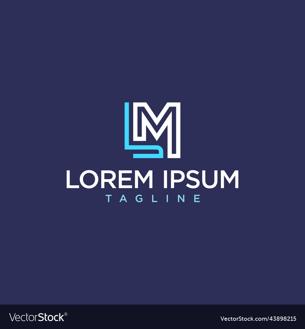 Lm ml monogram logo design Royalty Free Vector Image