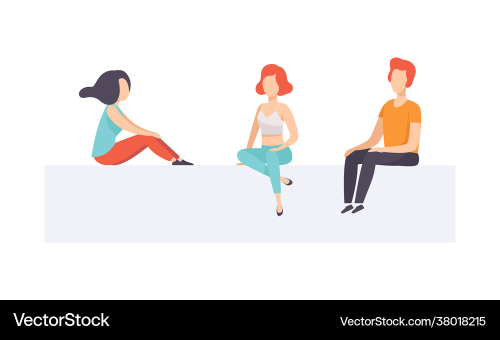 People sitting and talking group young man Vector Image