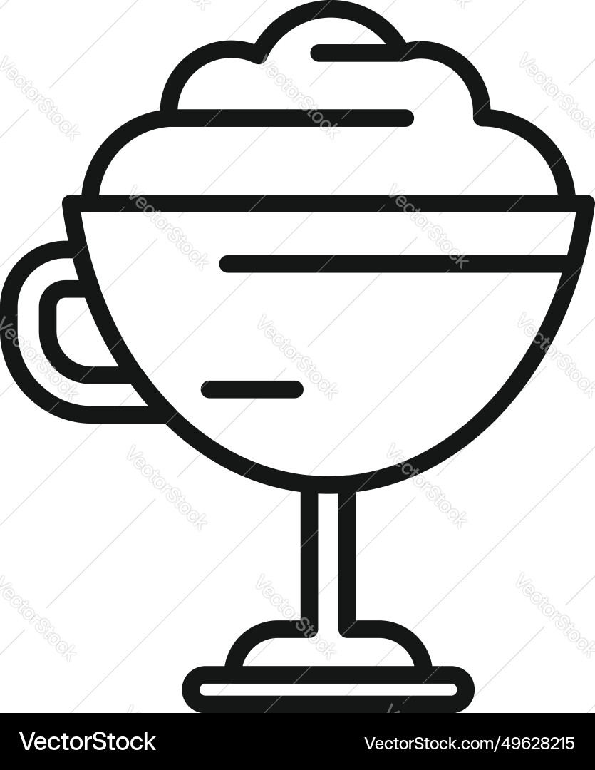 Pink crispy ice cream icon outline Royalty Free Vector Image
