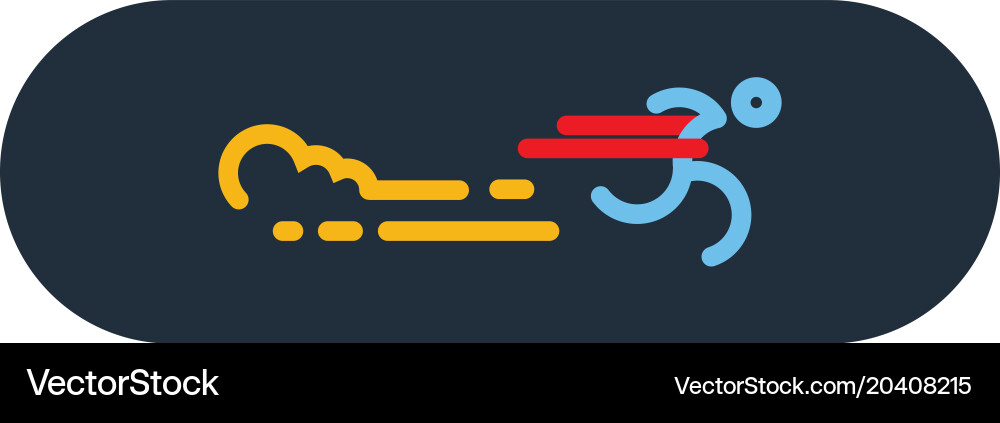Run icon silhouette runner at finish line Vector Image