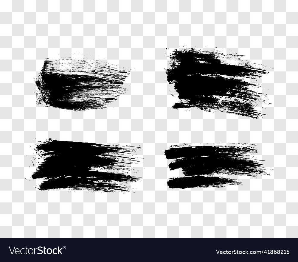 Set of black hand drawn brush strokes Royalty Free Vector