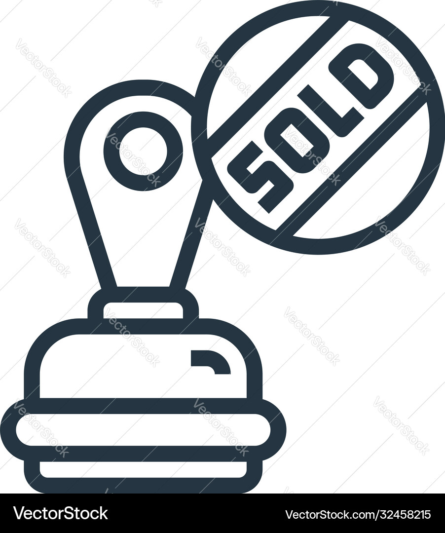 Stamp icon isolated on white background outline Vector Image