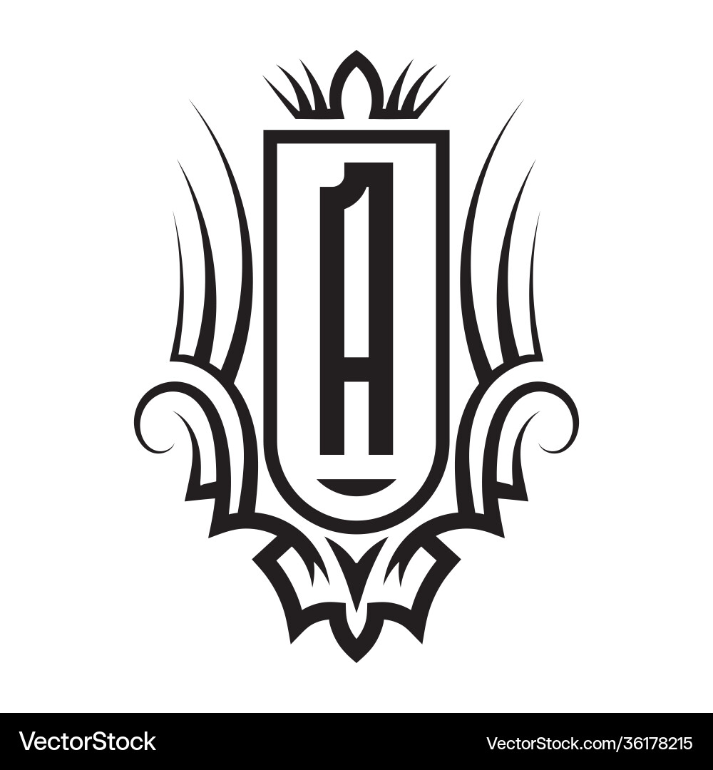 Tribal monogram design with letter a gothic Vector Image