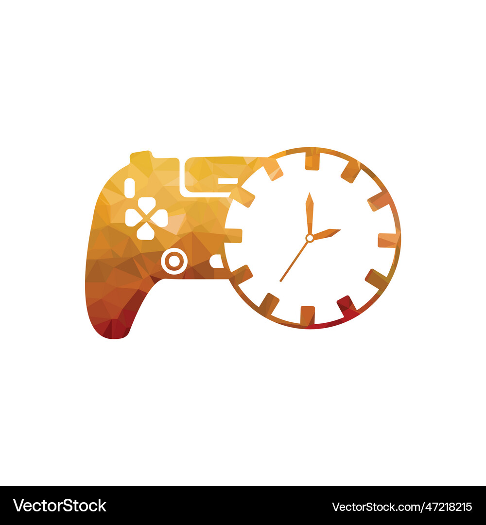 Wall watch with gaming joystick design time clock Vector Image